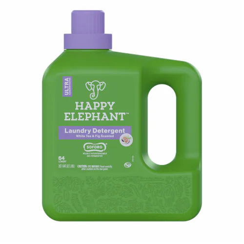 Happy Elephant White Tea Fig laundry detergent gently cleans. 64 fl oz ...