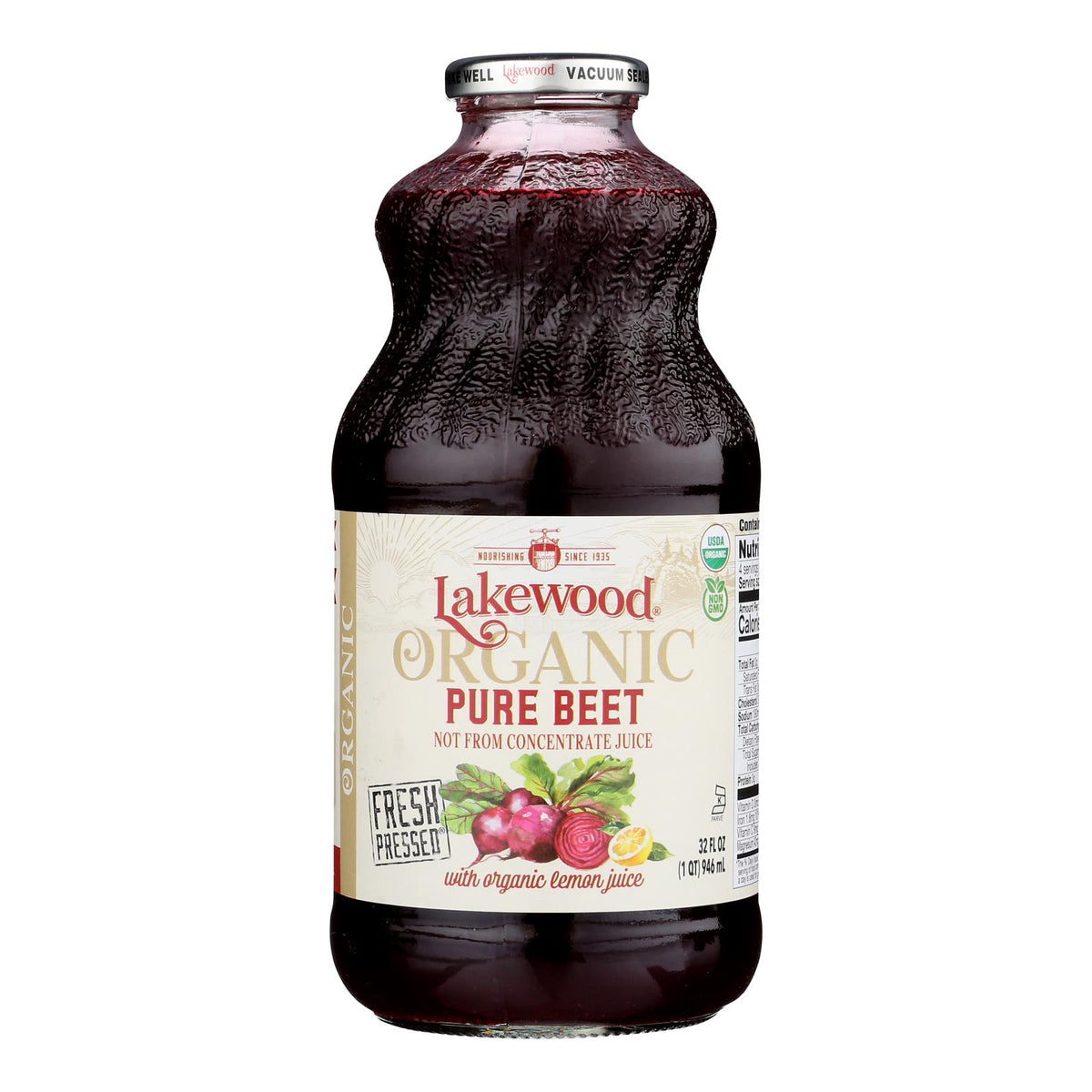 Lakewood Organic Beet Juice - Case of 6 - 32 Fl Oz | Pure Beet Juice ...