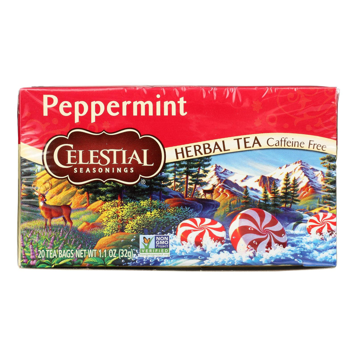 Celestial Seasonings Peppermint Tea: Caffeine-Free Herbal Tea, 20 Bags ...