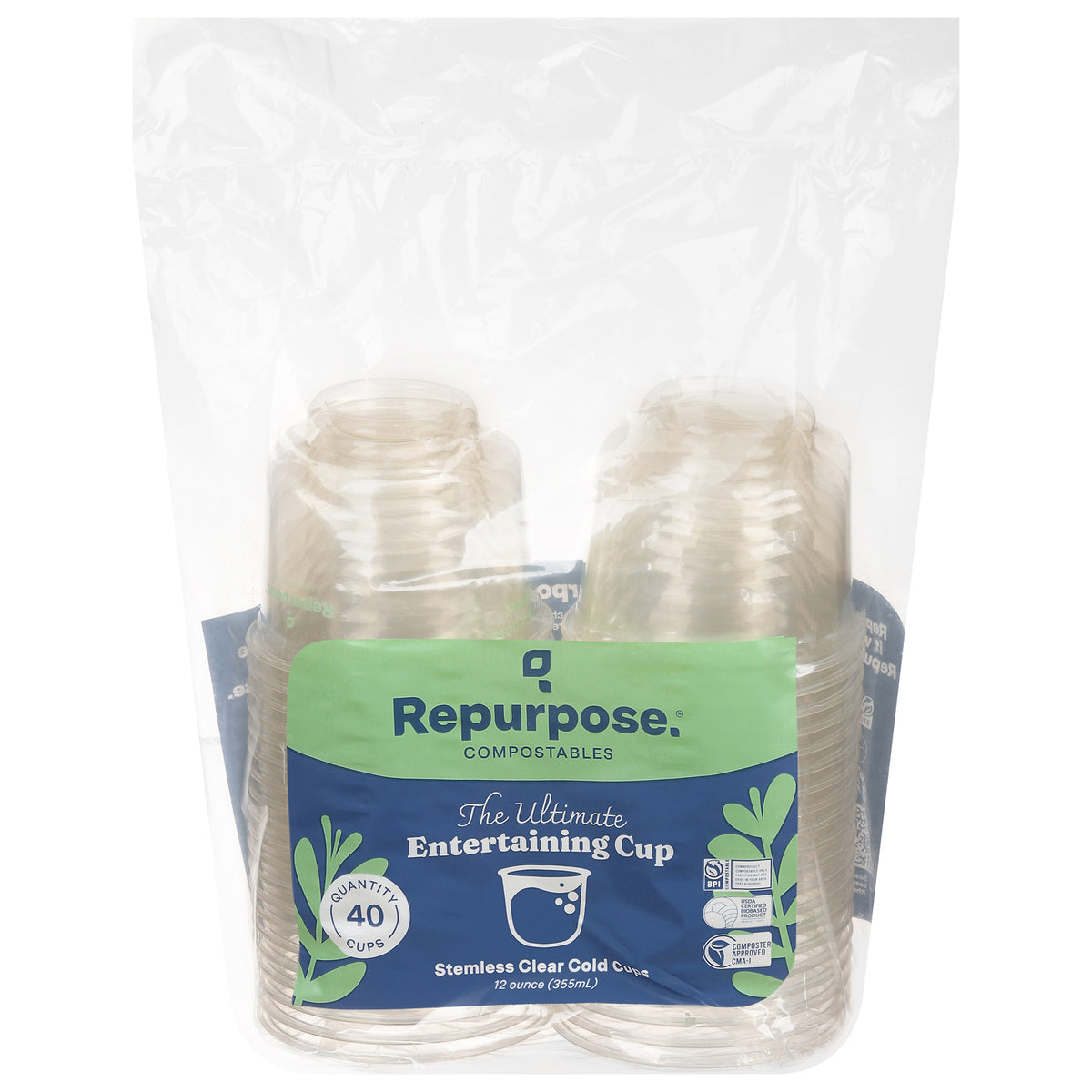Repurpose 12oz Compostable Cold Cups (240 Ct) - Eco-Friendly Party Cups ...