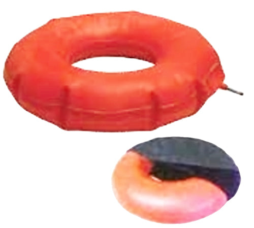 Red Rubber Inflatable Donut Cushion - 18 Inch Wheelchair Comfort Ring ...