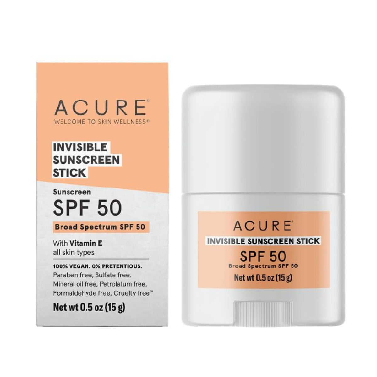 Acure Invisible Sunscreen Stick SPF 50. Broad spectrum protection in a ...