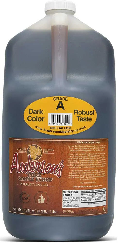 Anderson's Maple Syrup: Grade A, 1 Gallon of pure, kosher maple syrup ...