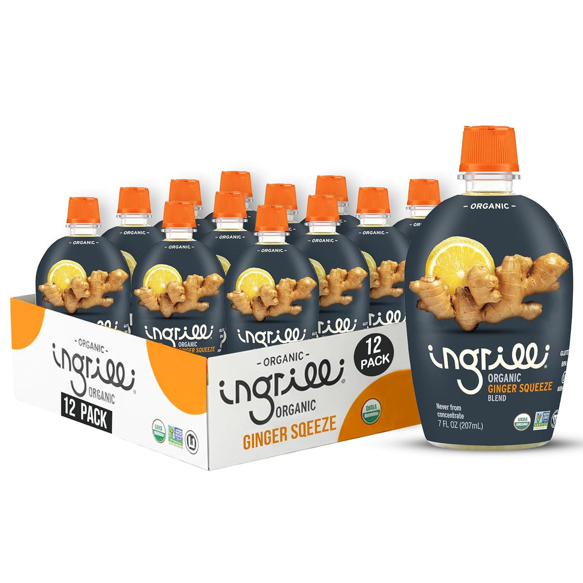 Ingrilli Squeeze Ginger Blend, 7 oz, Case of 12 | Fresh Ginger, Ready ...